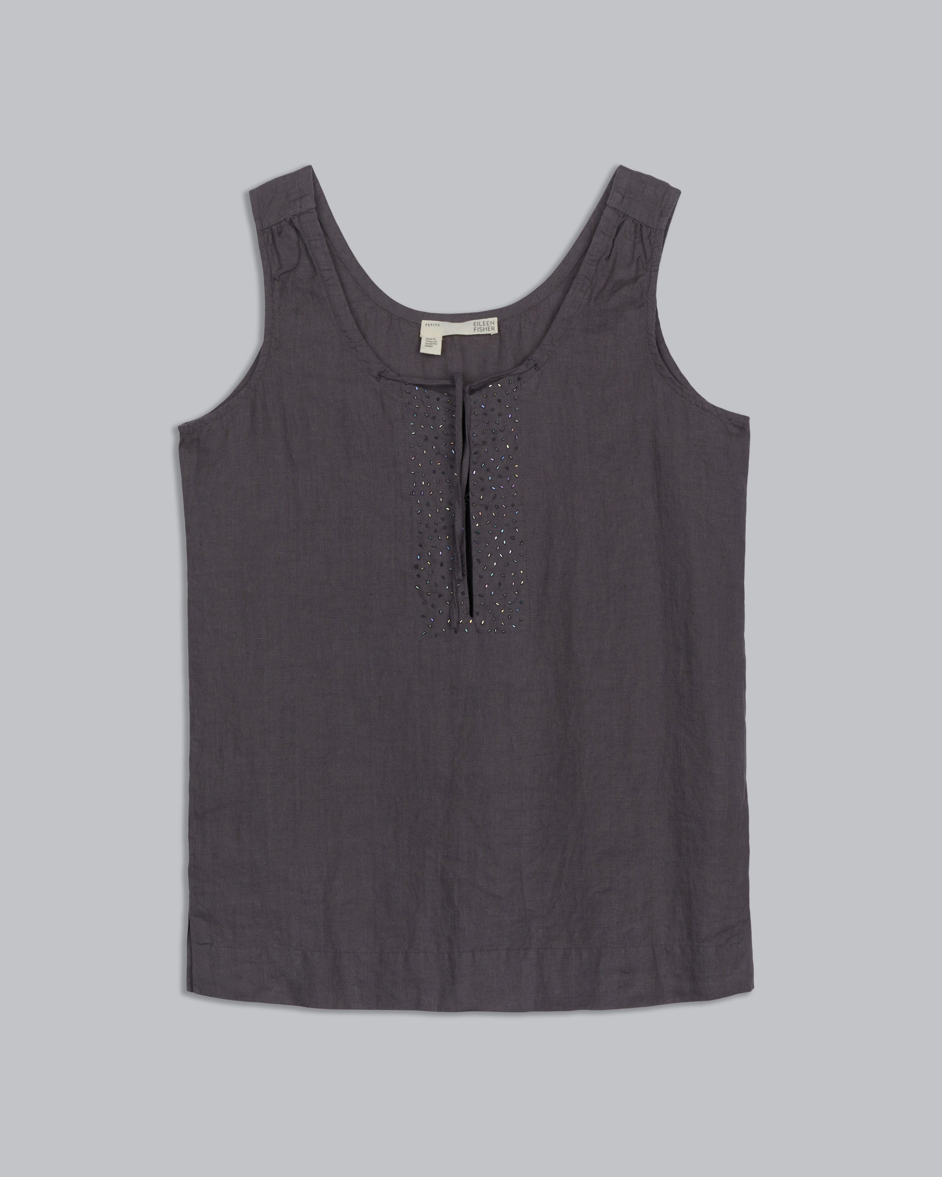 Handkerchief Linen with Beads Tank – Eileen Fisher Renew