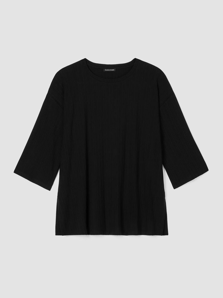 Variegated Rib Knit Crew Neck Long Top – Eileen Fisher Renew