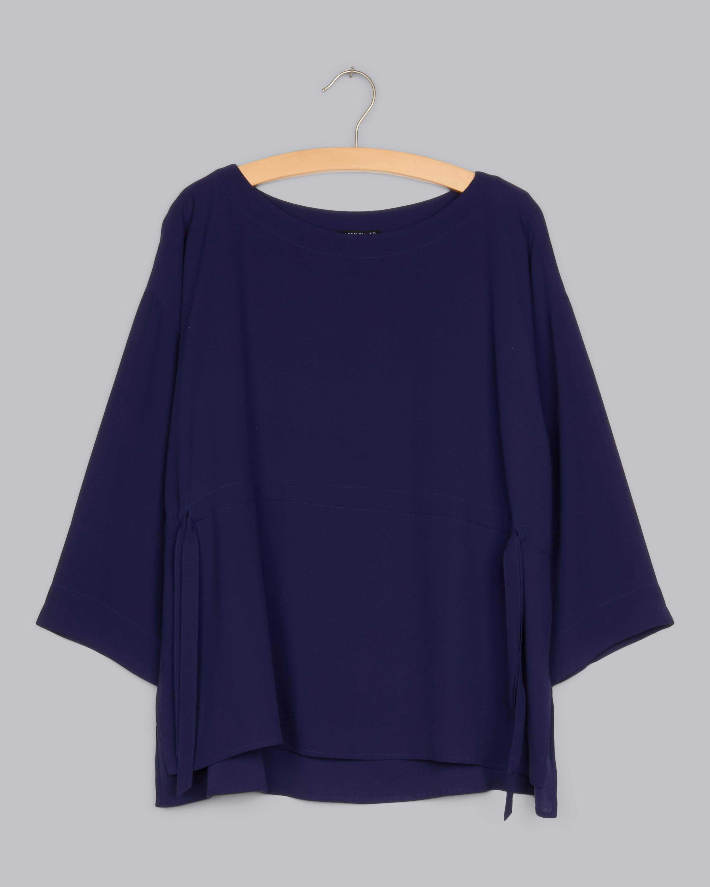 Silk Georgette Crepe Drawstring Top – Eileen Fisher Renew