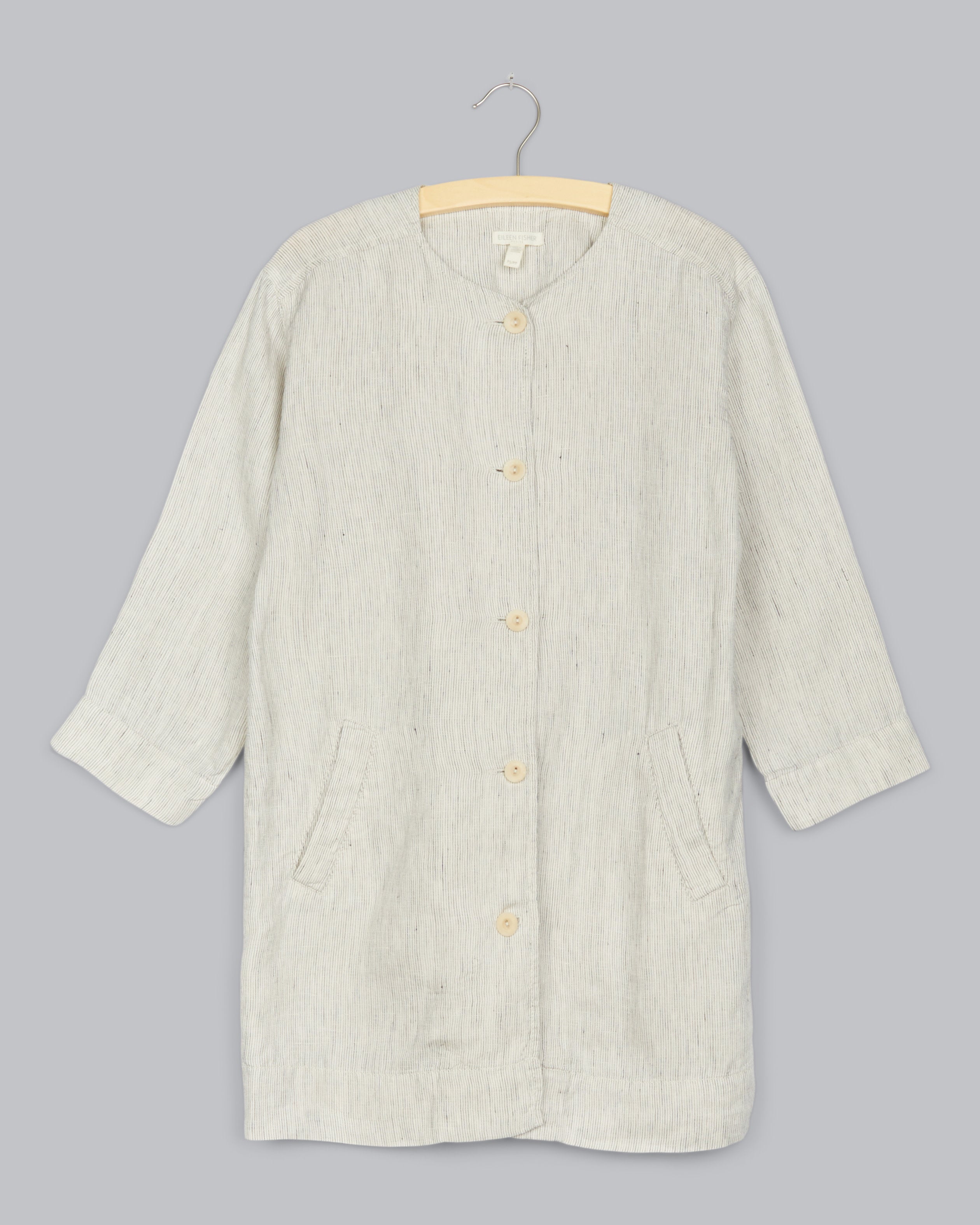 Slub Stripe Organic Linen Jacket – Eileen Fisher Renew