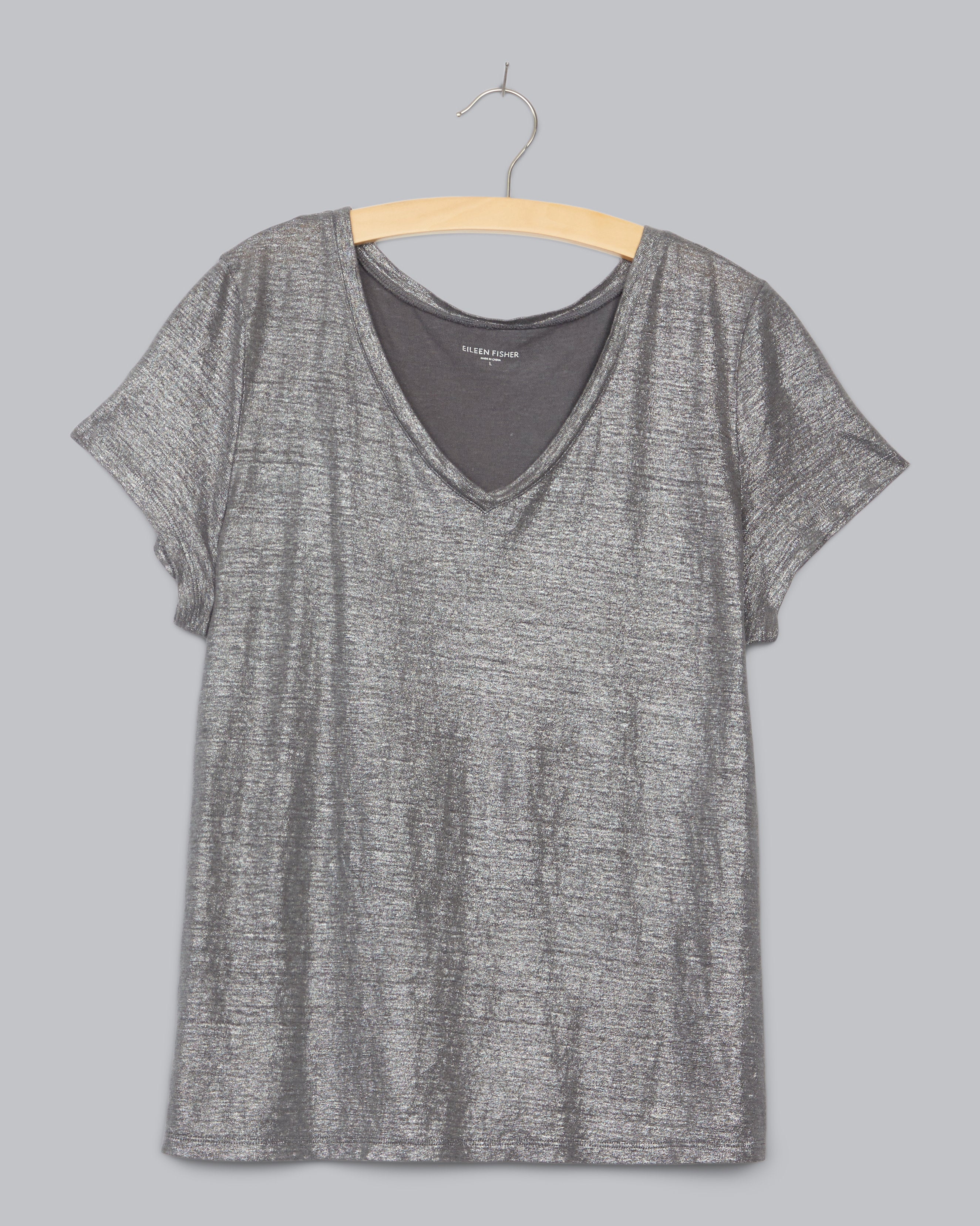 Organic Linen Jersey Shimmer Tee – Eileen Fisher Renew