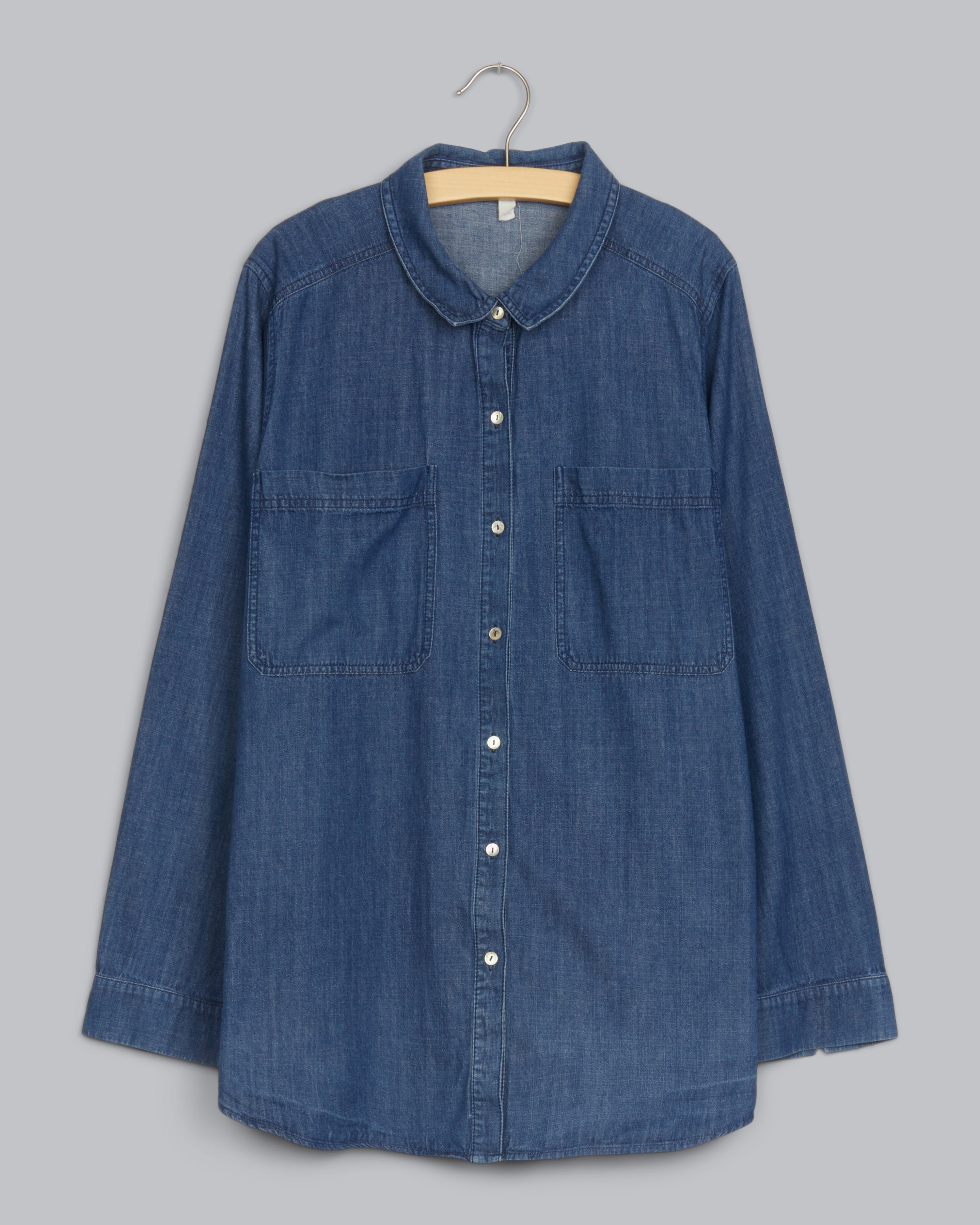 Organic Cotton Drapey Denim Shirt – Eileen Fisher Renew