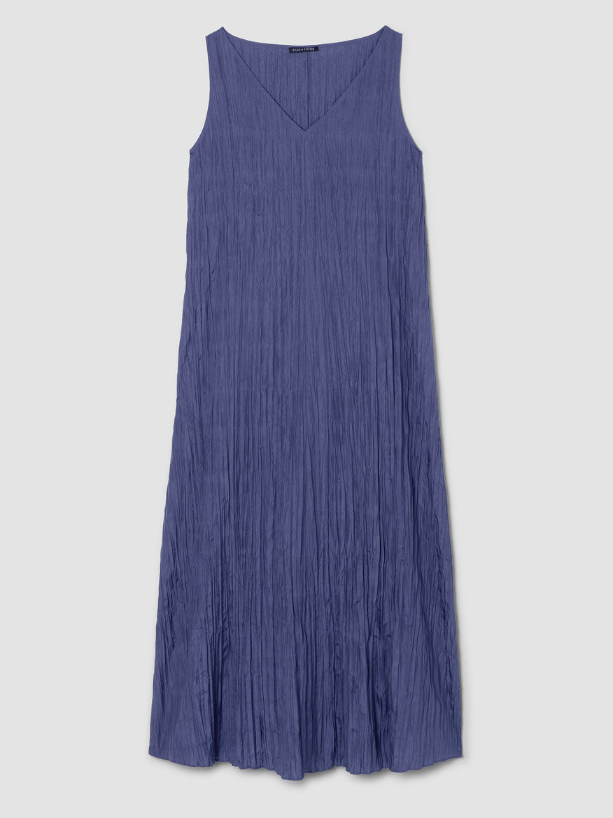 Crushed Silk V-Neck Dress – Eileen Fisher Renew