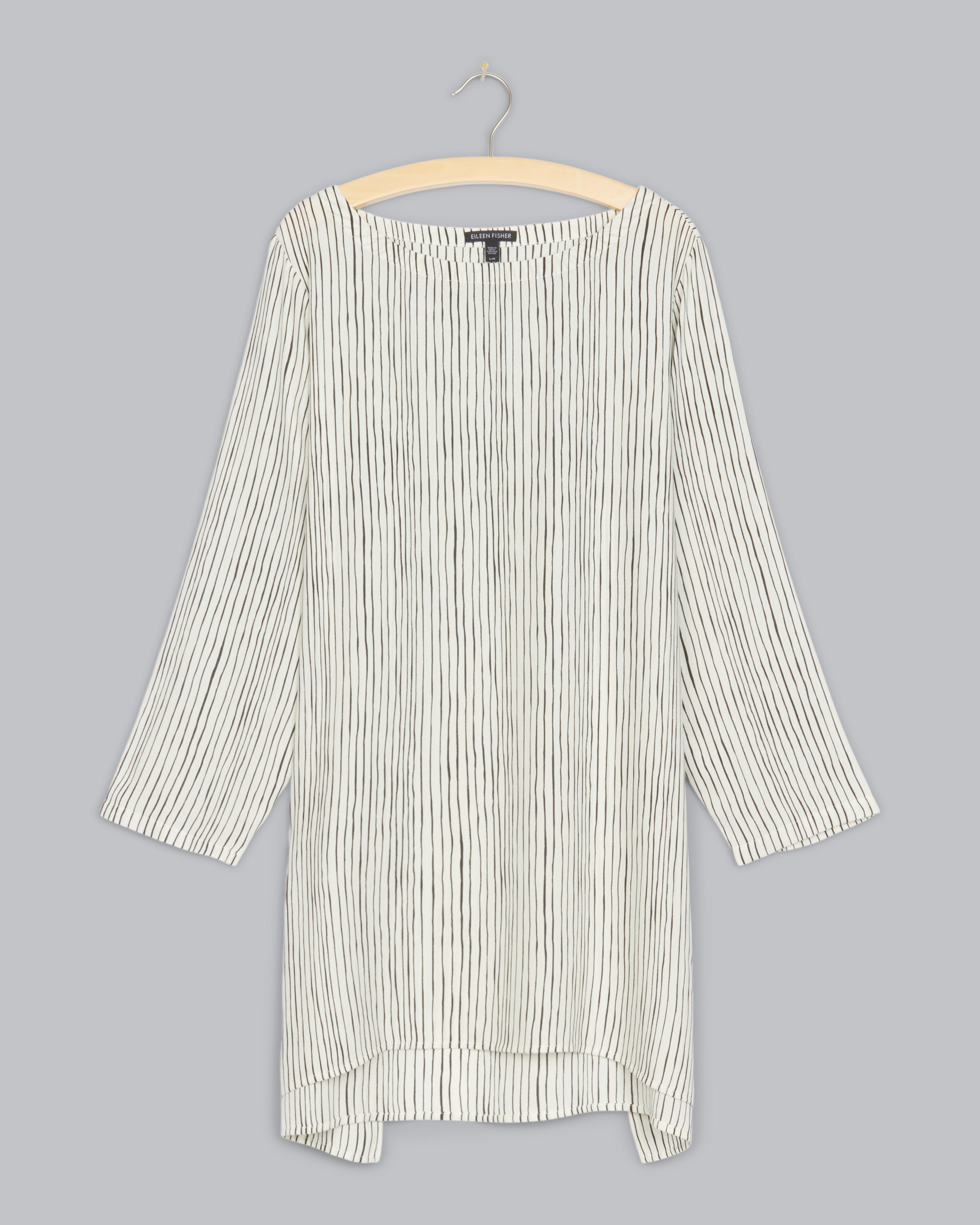 Linear Printed Silk Crepe Shirt – Eileen Fisher Renew