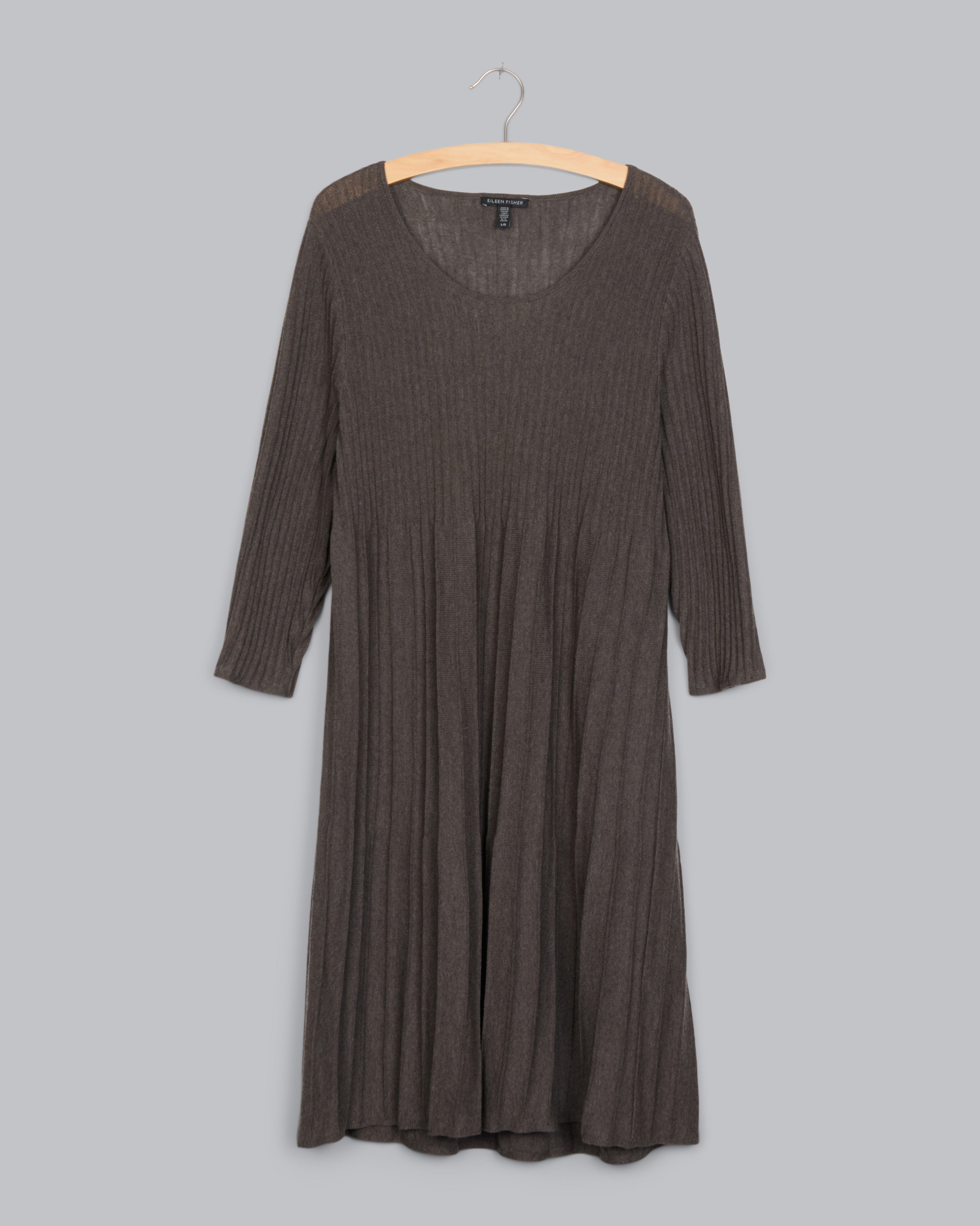 Washable Wool Rib Release Pleat Dress – Eileen Fisher Renew