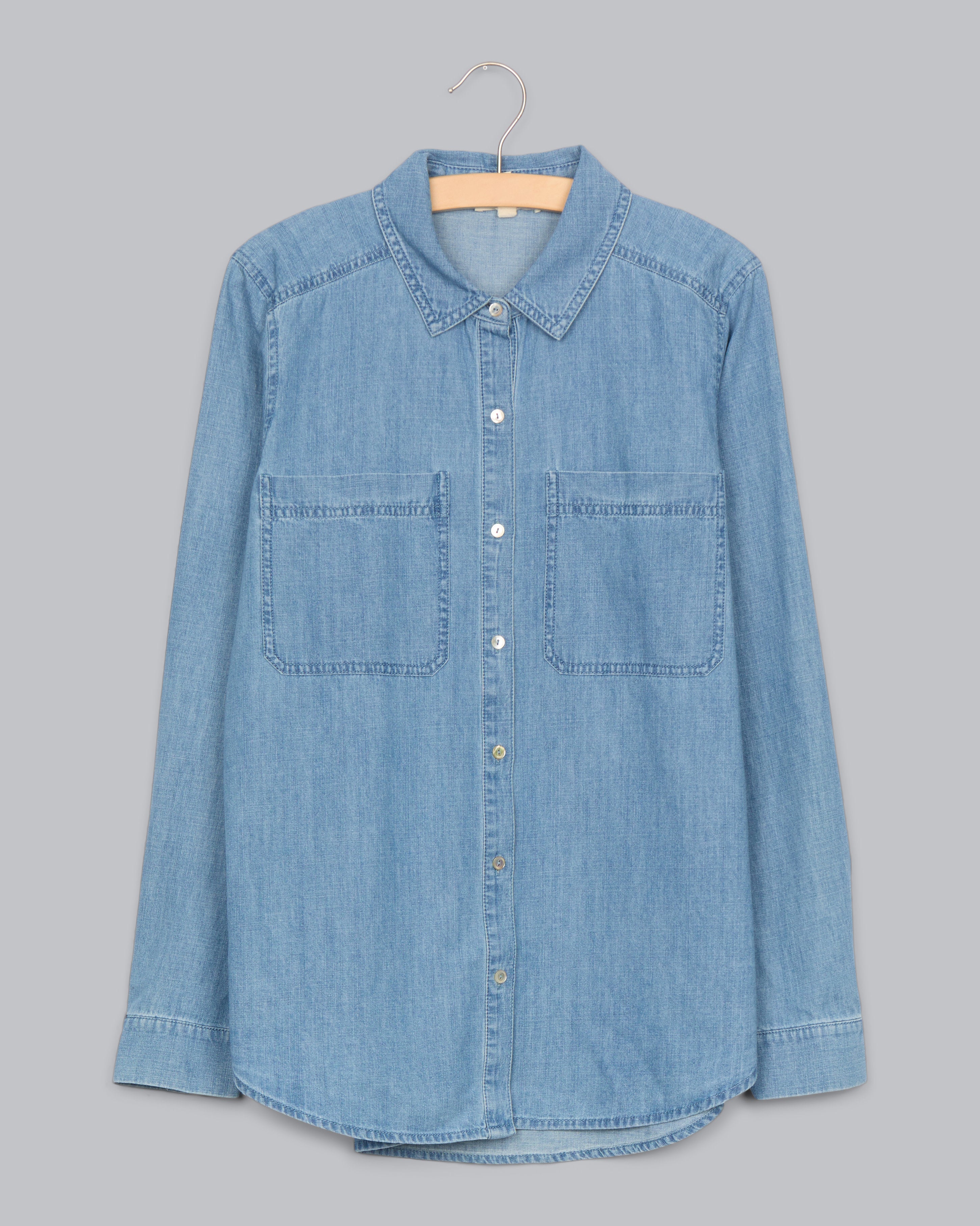 Organic Cotton Drapey Denim Shirt – Eileen Fisher Renew