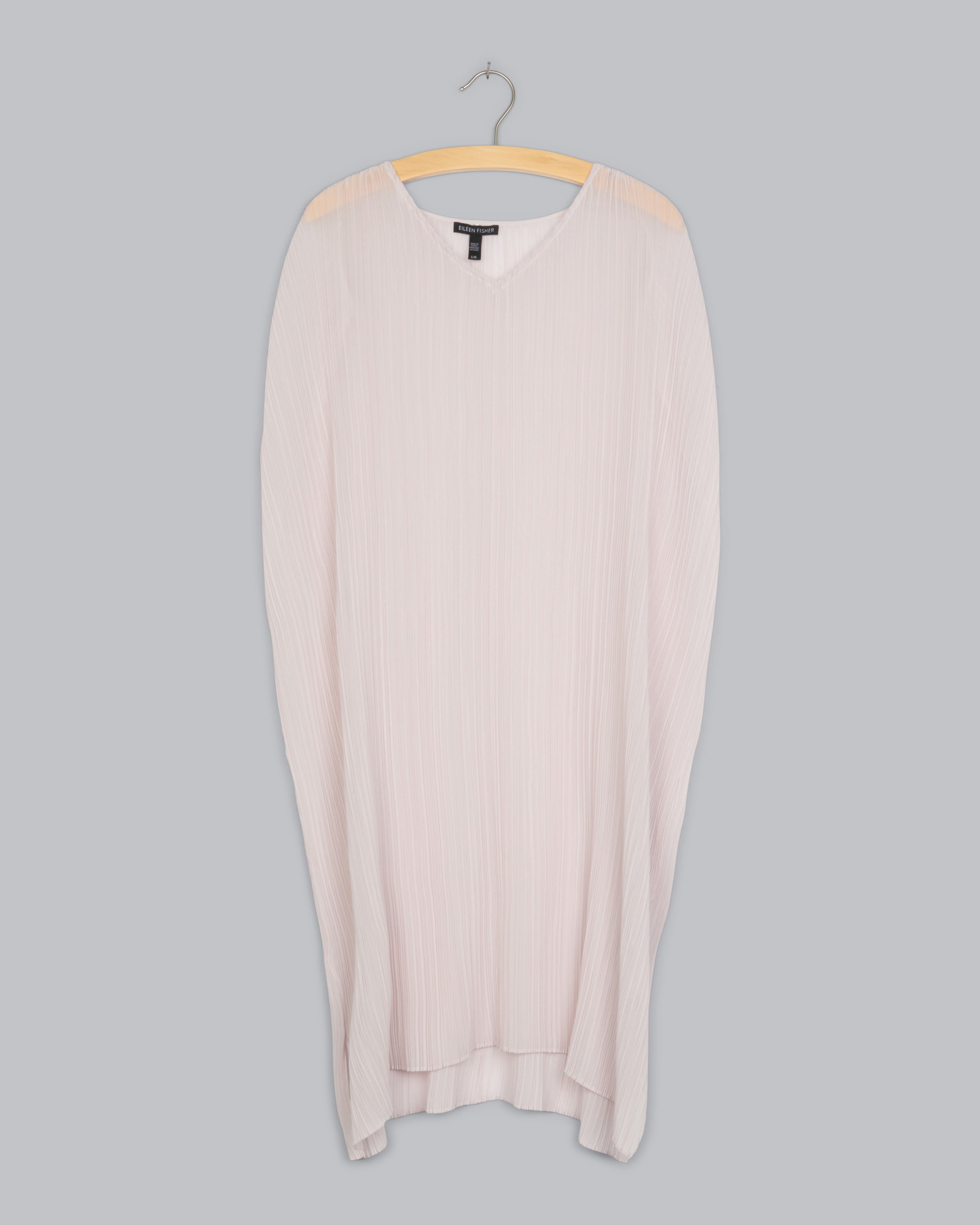 Mushroom Pleated Recycled Polyester Dress – Eileen Fisher Renew