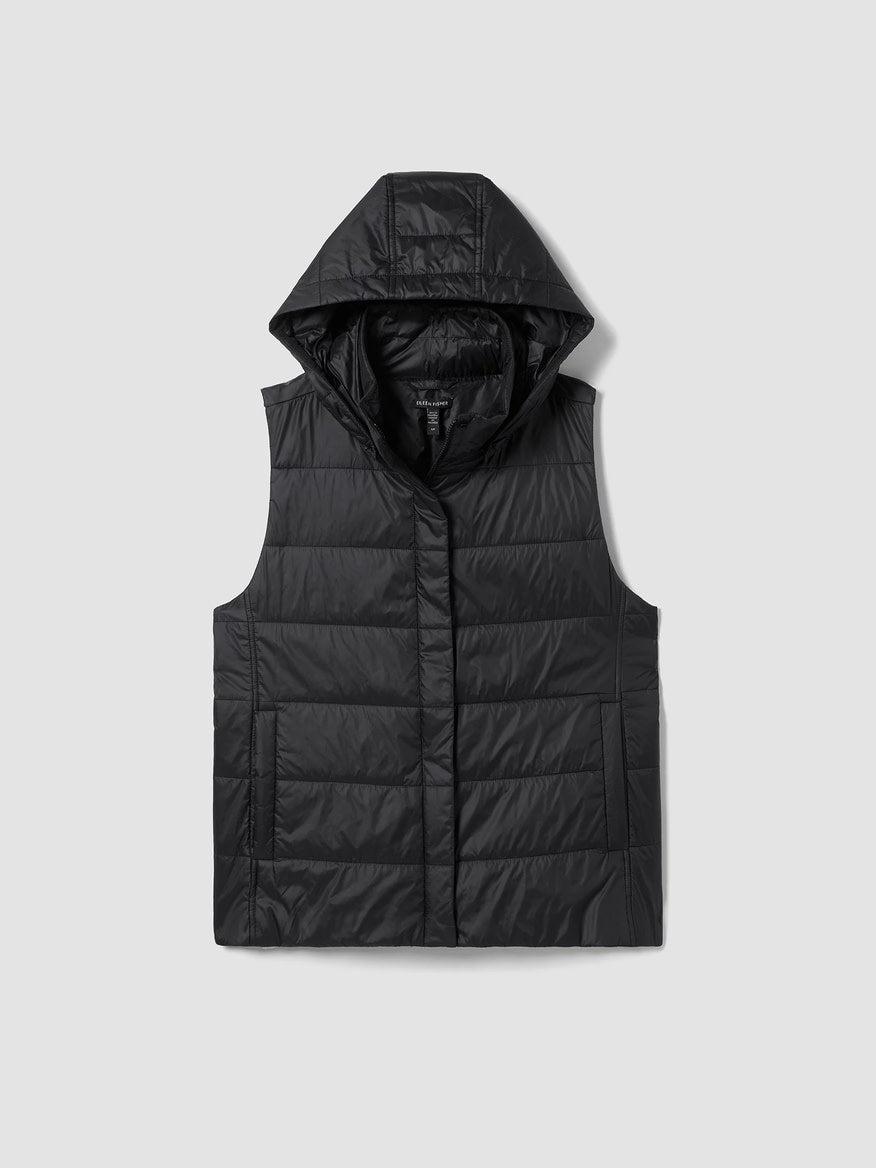 Eggshell Recycled Nylon Vest with Removable Hood – Eileen Fisher Renew