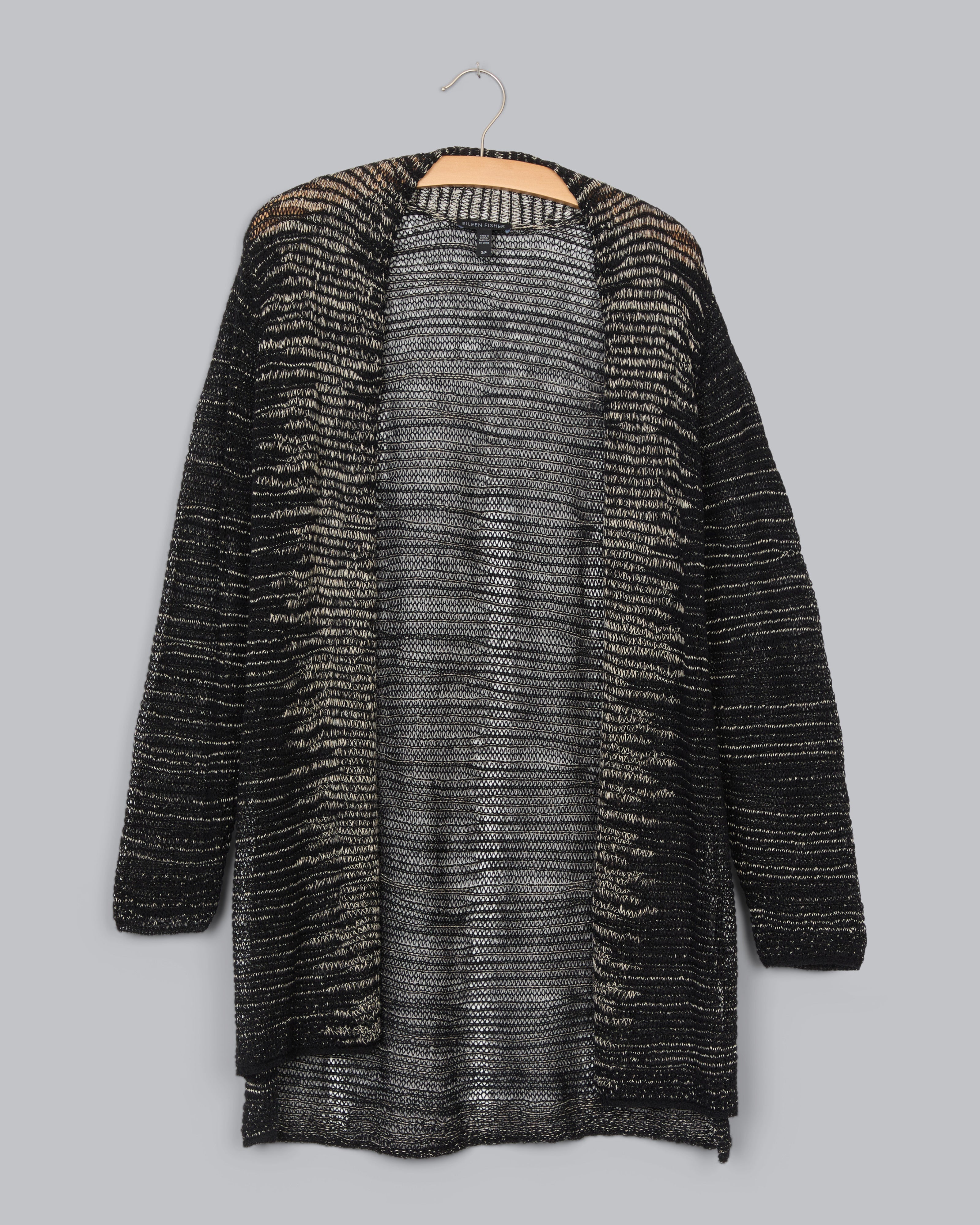 Washable Wool & Linen Blurred Stripes Cardigan – Eileen Fisher Renew