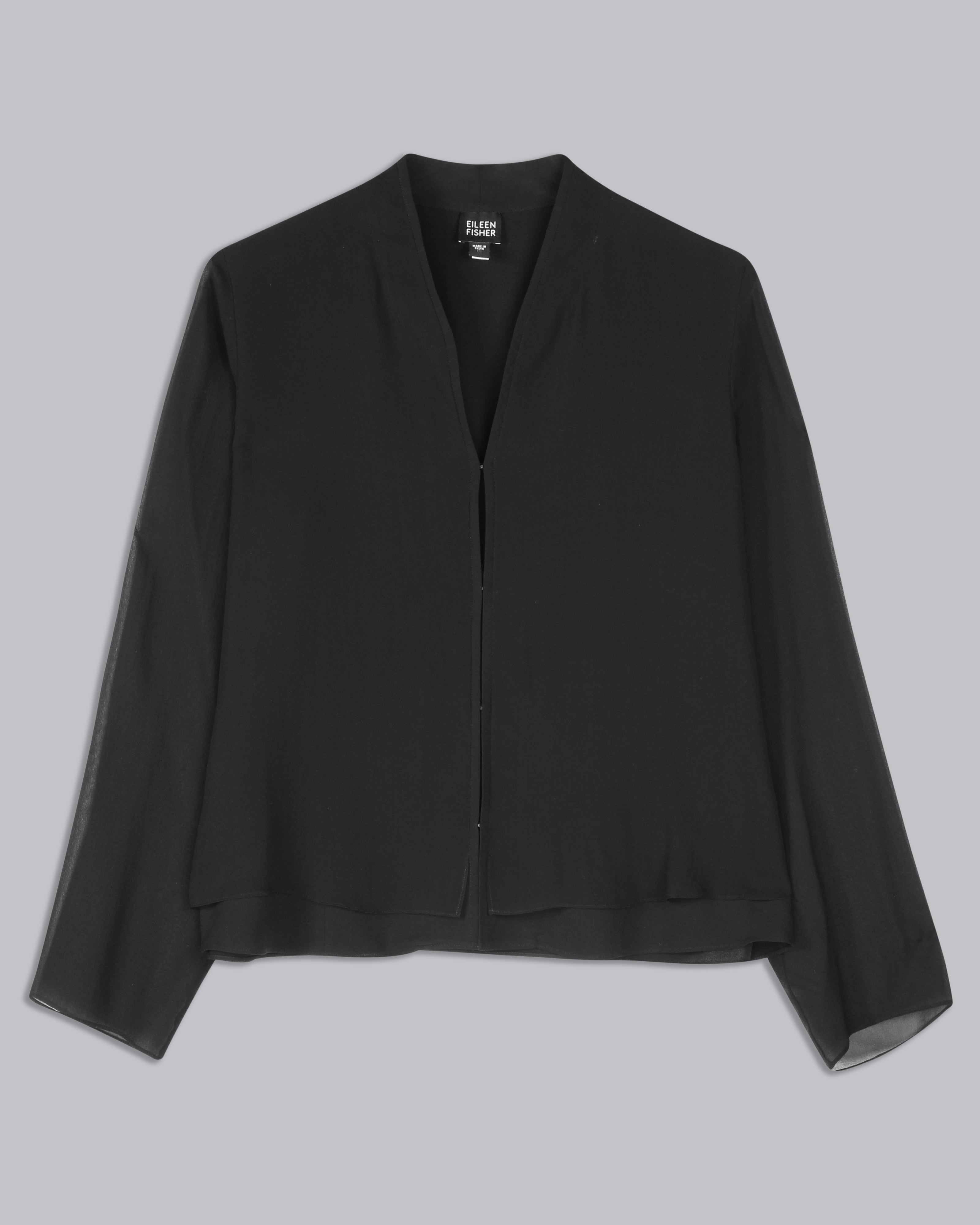 Silk Georgette Crepe w/ Sheer Overlay Jacket – Eileen Fisher Renew